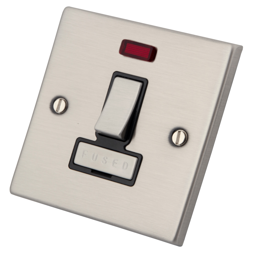 Stainless Steel 13A Switched Fused Spur & Neon - Wew