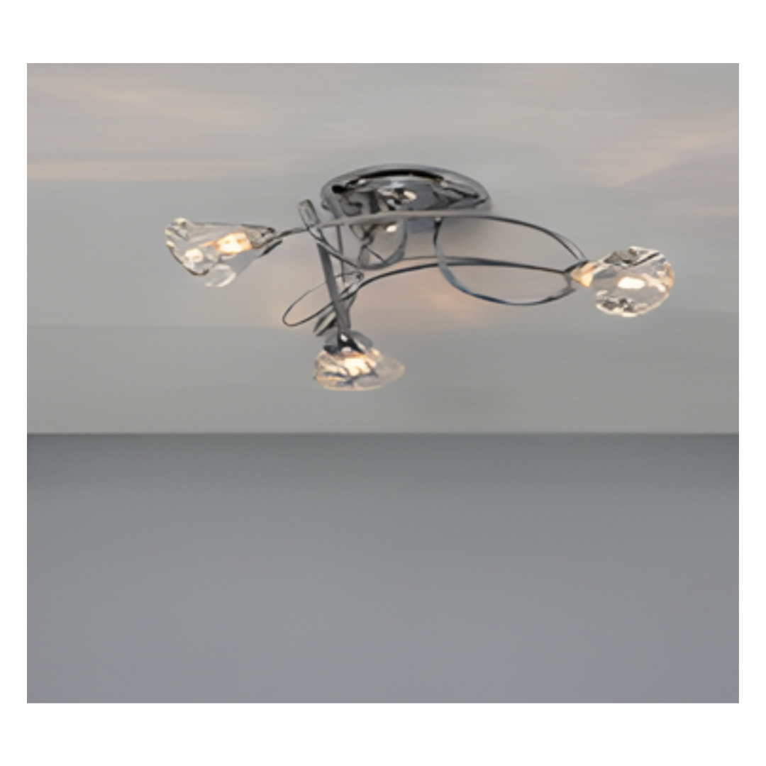 Marianne 3 light ceiling Chrome/Clear - Indoor Lighting
